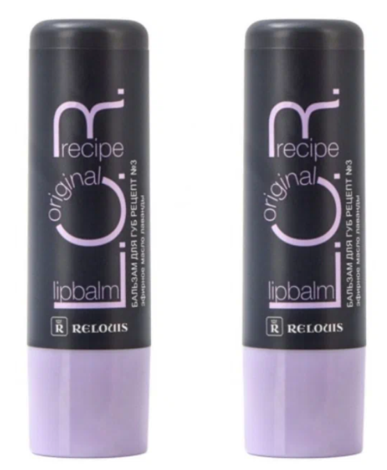 Бальзам для губ Relouis L.O.R Lipbalm Original Recip, рецепт №3, прозрачный, 4.3 гр, 2 шт