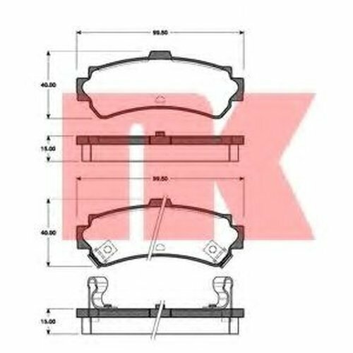Комплект задних тормозных колодок Nk 222245 для Nissan Almera I