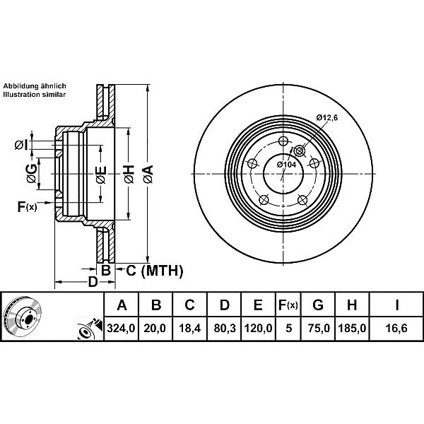 ATE 24.0120-0191.1 (24012001911 / 34216756849 / 34216756849) 24.0120-0191.1 диск тормозной задний\ BMW (БМВ)