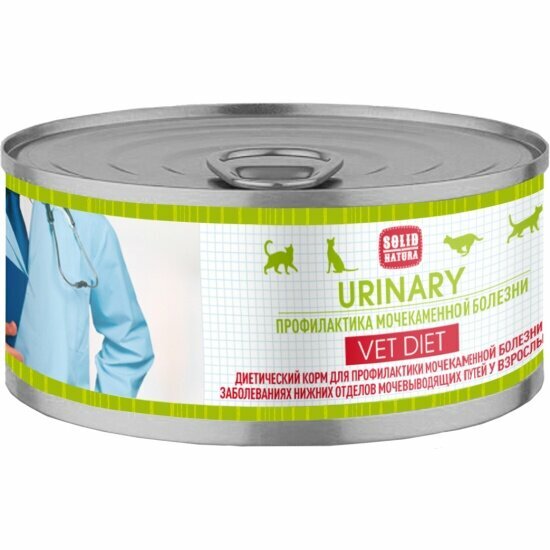 Корм влажный Solid Natura VET Urinary диета для кошек, 100 г