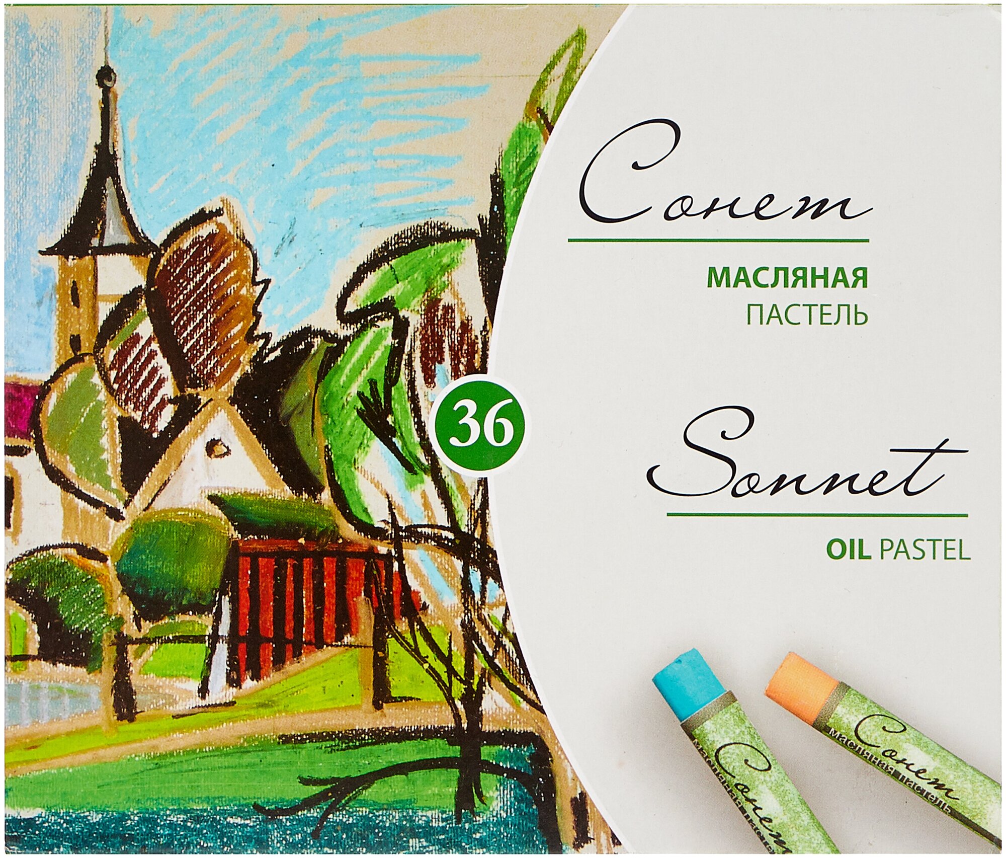 Пастель масляная художественная Сонет 36 цветов круглое сечение 7041157