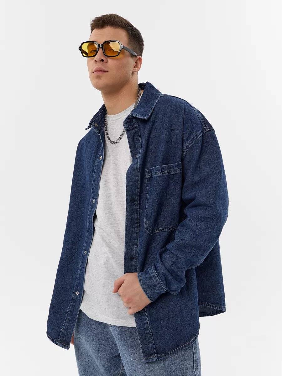 Рубашка MkJeans Oversize, размер M, blue — фото 1