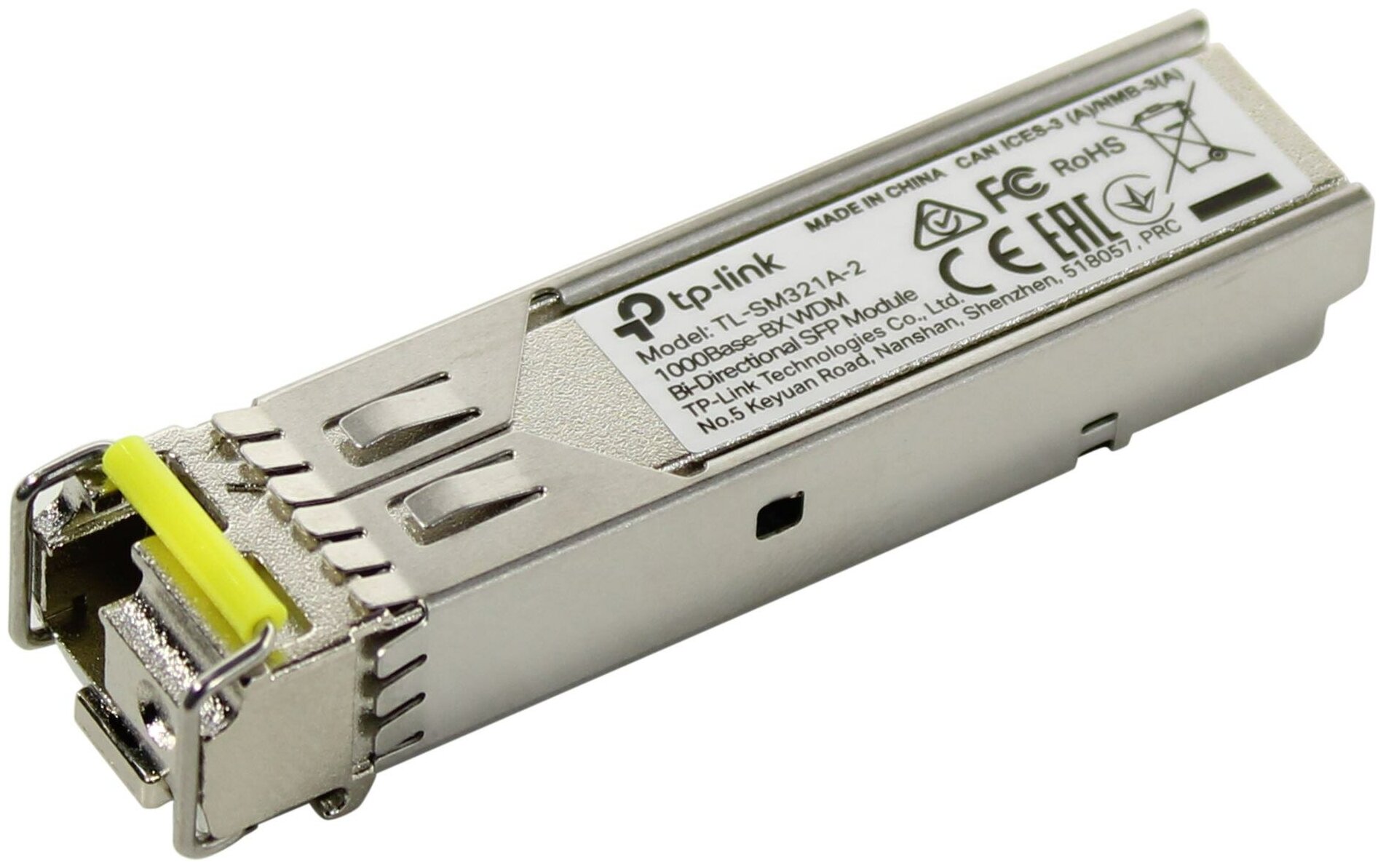 Двунаправленный SFP модуль WDM 1000Base-BX TL-SM321A-2 TX: 1550 nm and RX: 1310 nm, 1 LC Simplex port
