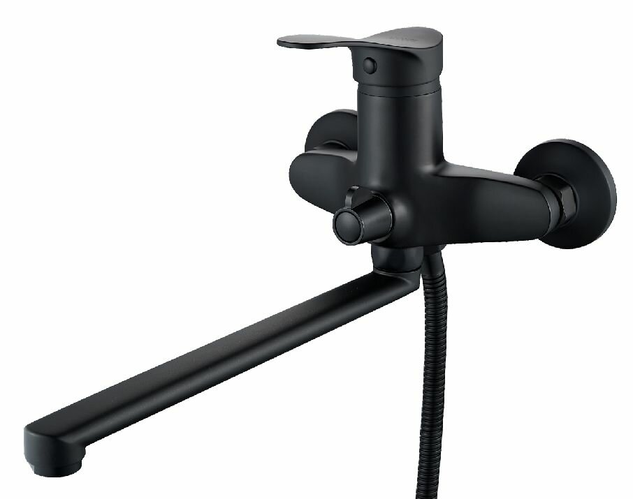 Смеситель для ванны с длинным изливом черный A0163Н