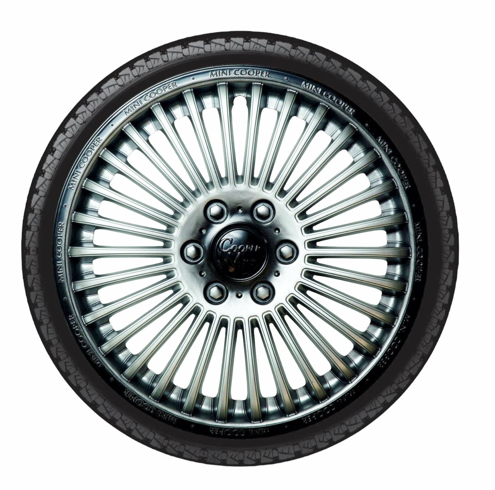 Автомобильные колпаки на диски М купер плюс R14", серебристый, в комплекте 4 колпака