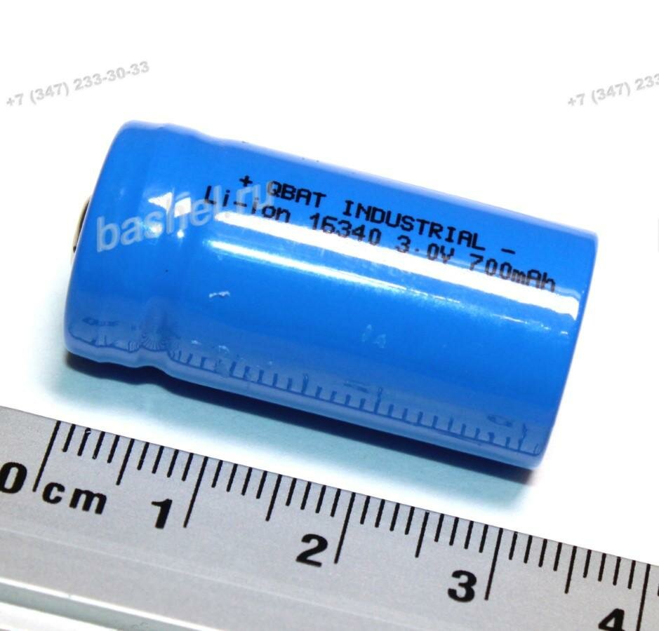 Аккумулятор INDUSTRIAL 16340-PCM 3,0V, 700mAh, Li-ion (с платой защиты)