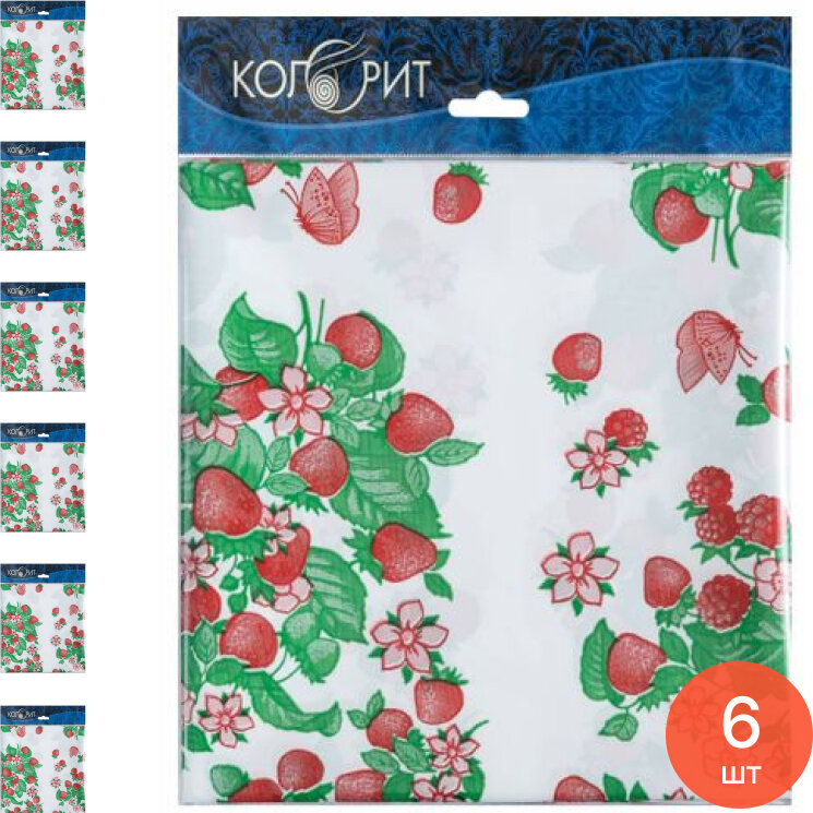 Скатерть прямоугольная Колорит Пикник, без отделки, полиэтилен 120×140см (комплект из 6 шт)