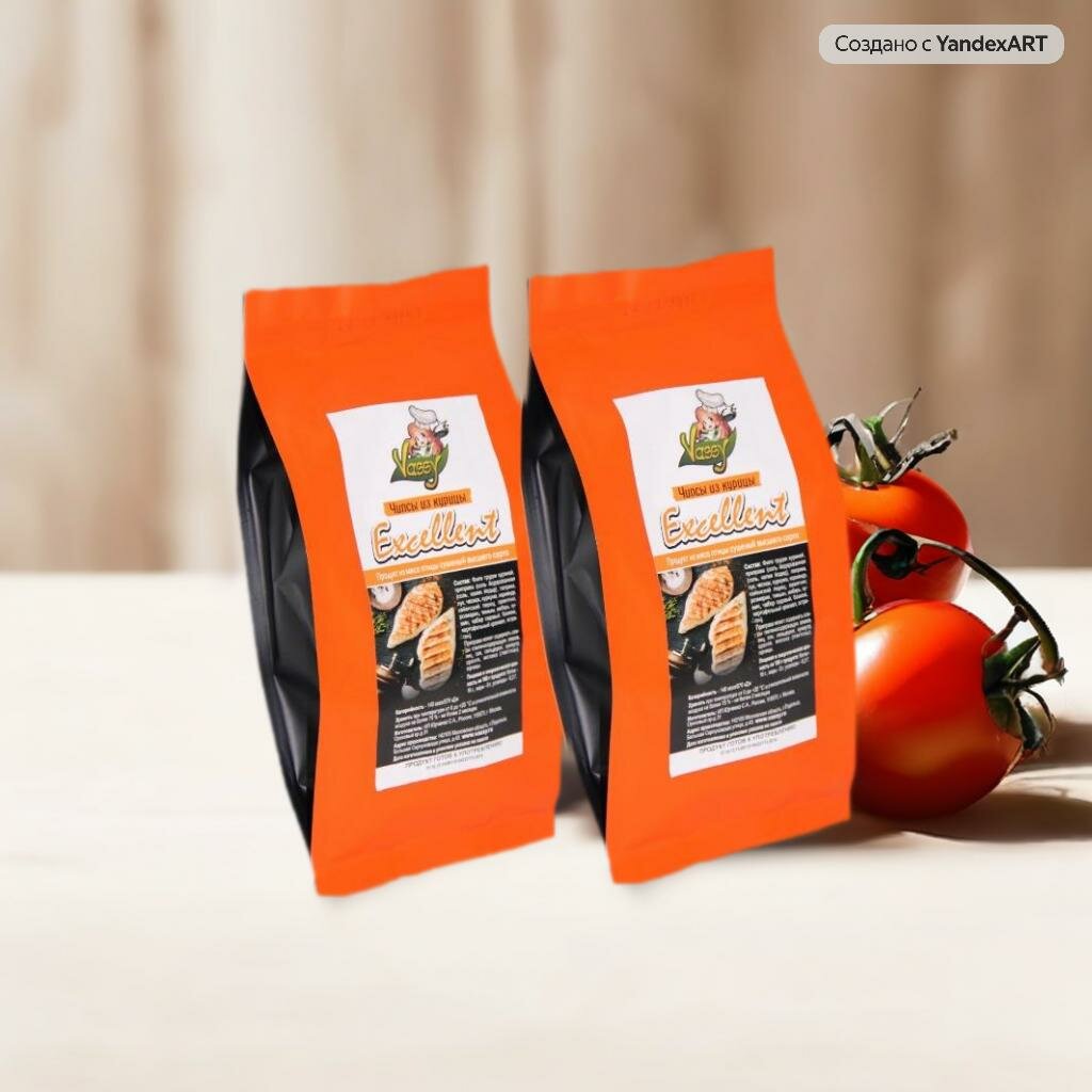 Чипсы Vassy Из Мяса Курицы "Excellent", 100 гр. (2 шт. по 50 Гр.) Double Pack
