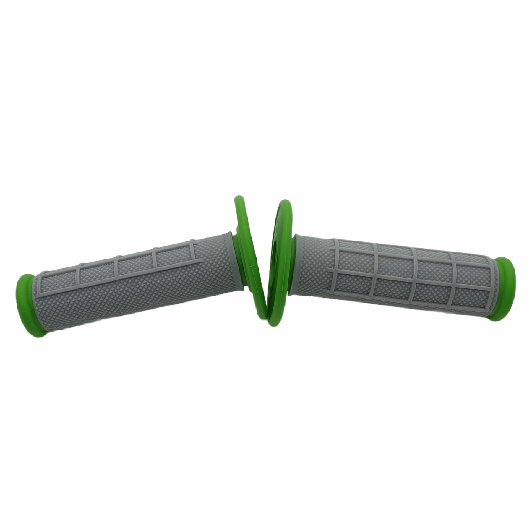 Грипсы руля ACCEL RGP-535M-120 серый/зеленый, для мотоцикла, резина