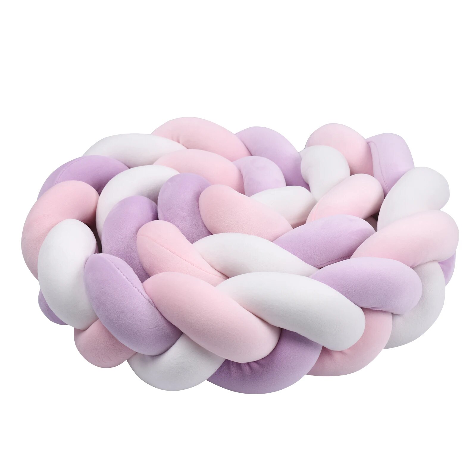 Детский бампер для кроватки, полиэстер/хлопок 100cm, Purple Pink White