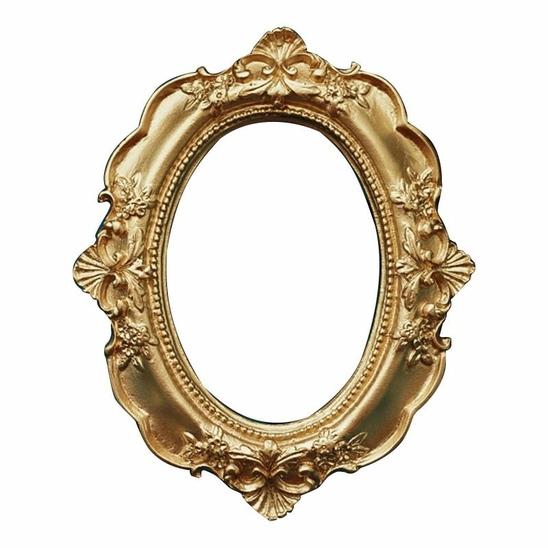 Золотая ретро-фоторамка, аксессуары для нейл-арта, реквизит для фотосессии, овальная