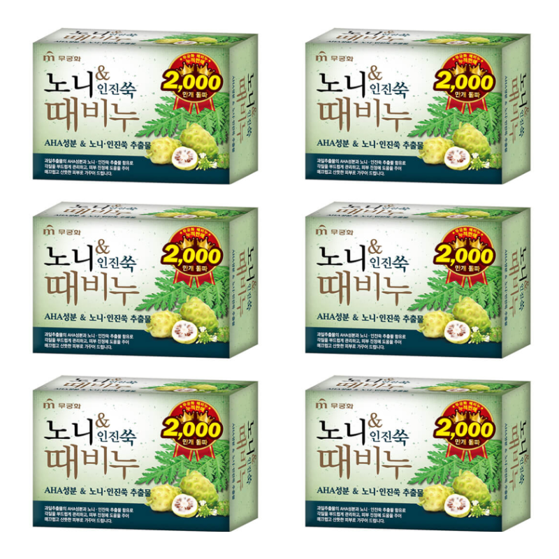 Mukunghwa Мыло туалетное Noni&Foremost Mugwort Scrub Soap 100г 6шт
