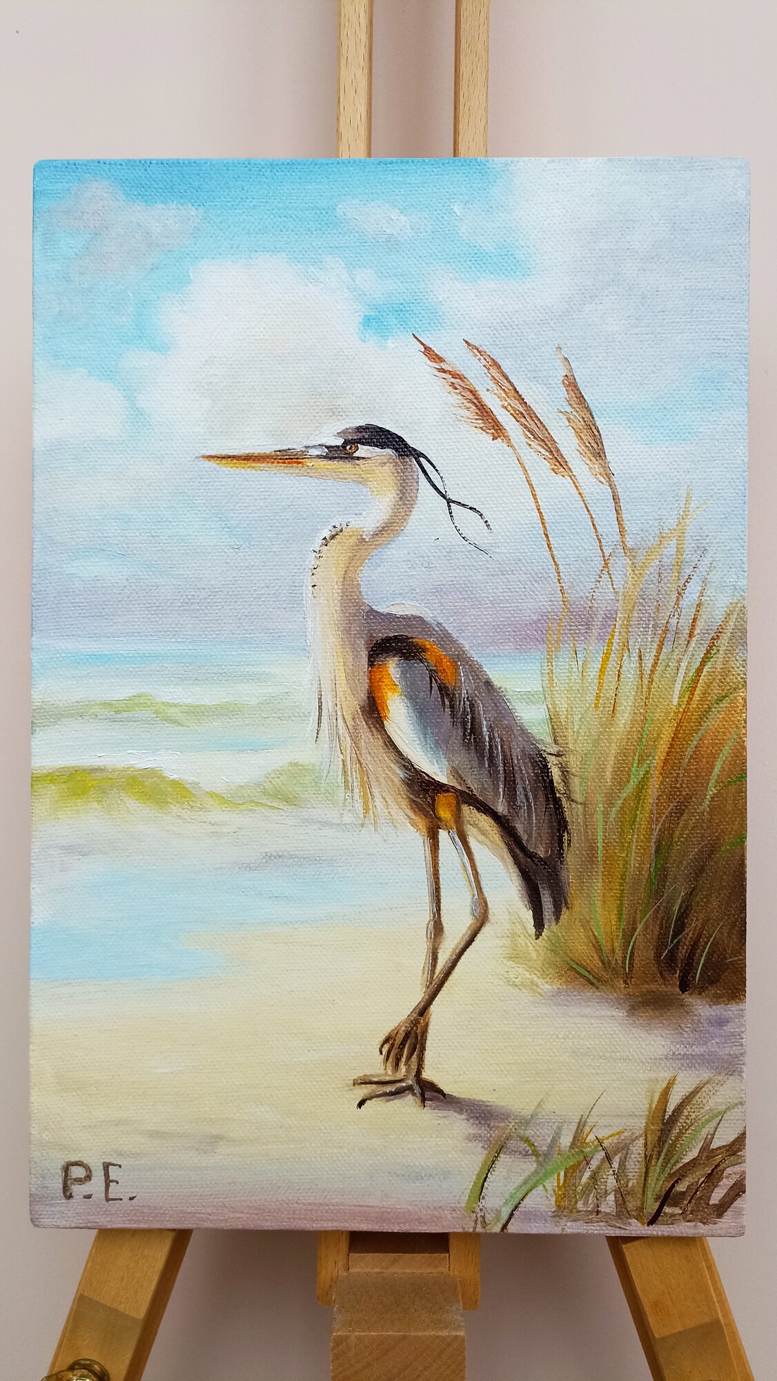 Масло/холст. 100% ручная работа, 100% живопись от Художественной мастерской Грëзы. Картина "Цапля" из серии "Мир Фауны". Картина написана в технике Лейденский школы Голландской живописи (гладко, не мазками). 20х30 см