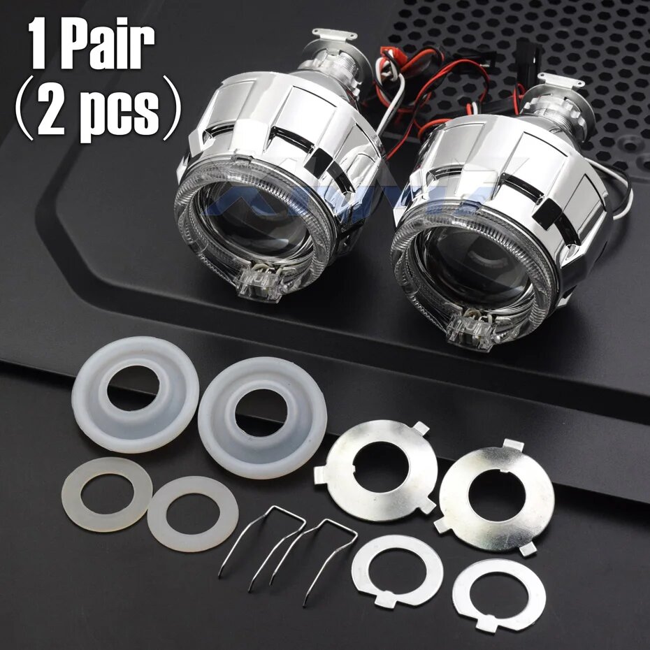 Фары «ангельские глазки», ходовые огни, биксеноновый проектор, фара H1, HID LED, H4, H7, 2,0 дюйма, DRL, гало, комплект автомобильных аксессуаров, тюнинг 1 pair( 2pcs)