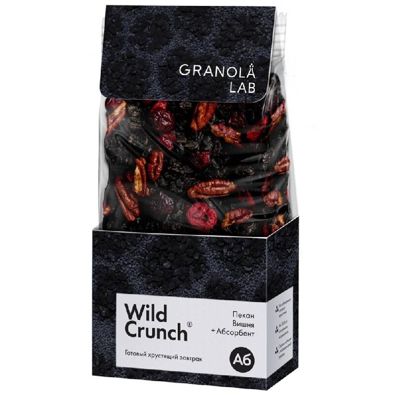 Гранола WILD CRUNCH Вишня, пекан+абсорбент /картон/ 260г