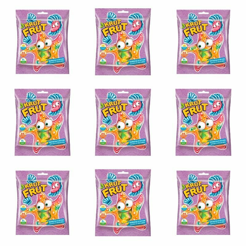 KrutFrut Жевательный мармелад, Звездочки, 100 гр, 9 уп.