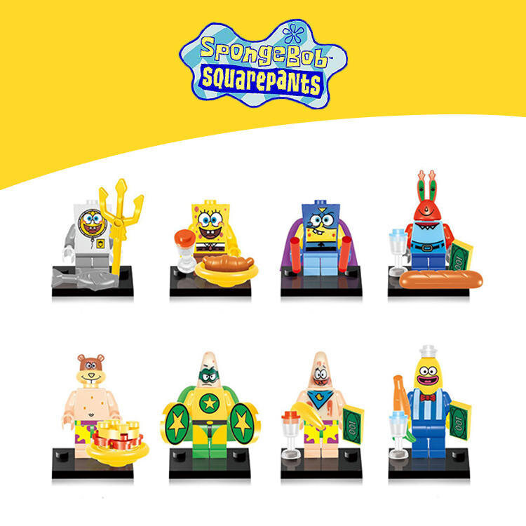 Набор минифигурок Игрушка Губка Боб Квадратные Штаны 8шт (4.5см, пакет)