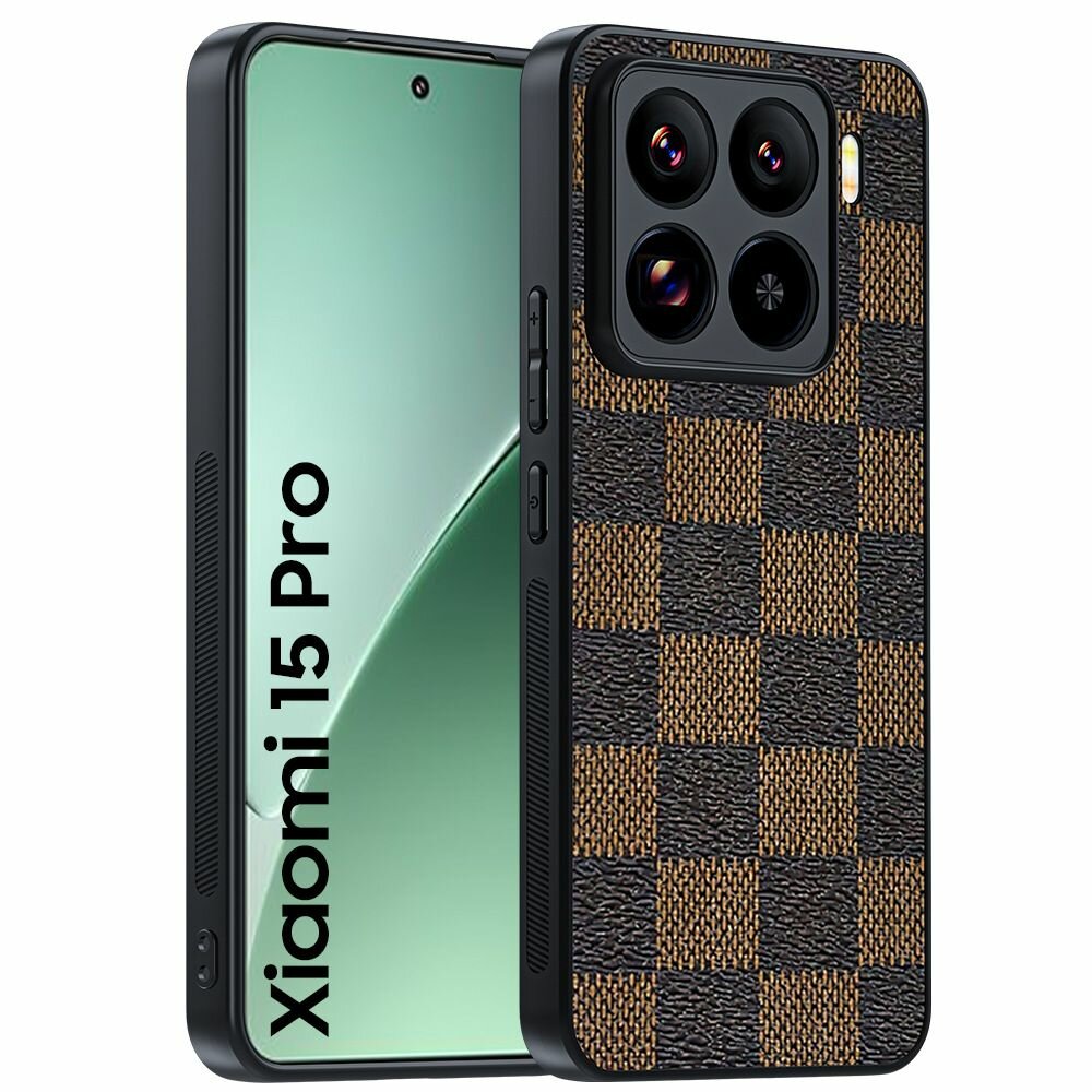 Чехол для Xiaomi 15 Pro (Сяоми 15 Про, Ксиаоми 15Про), Роскошная кожа и матовой отделкой под карбон , Ретро