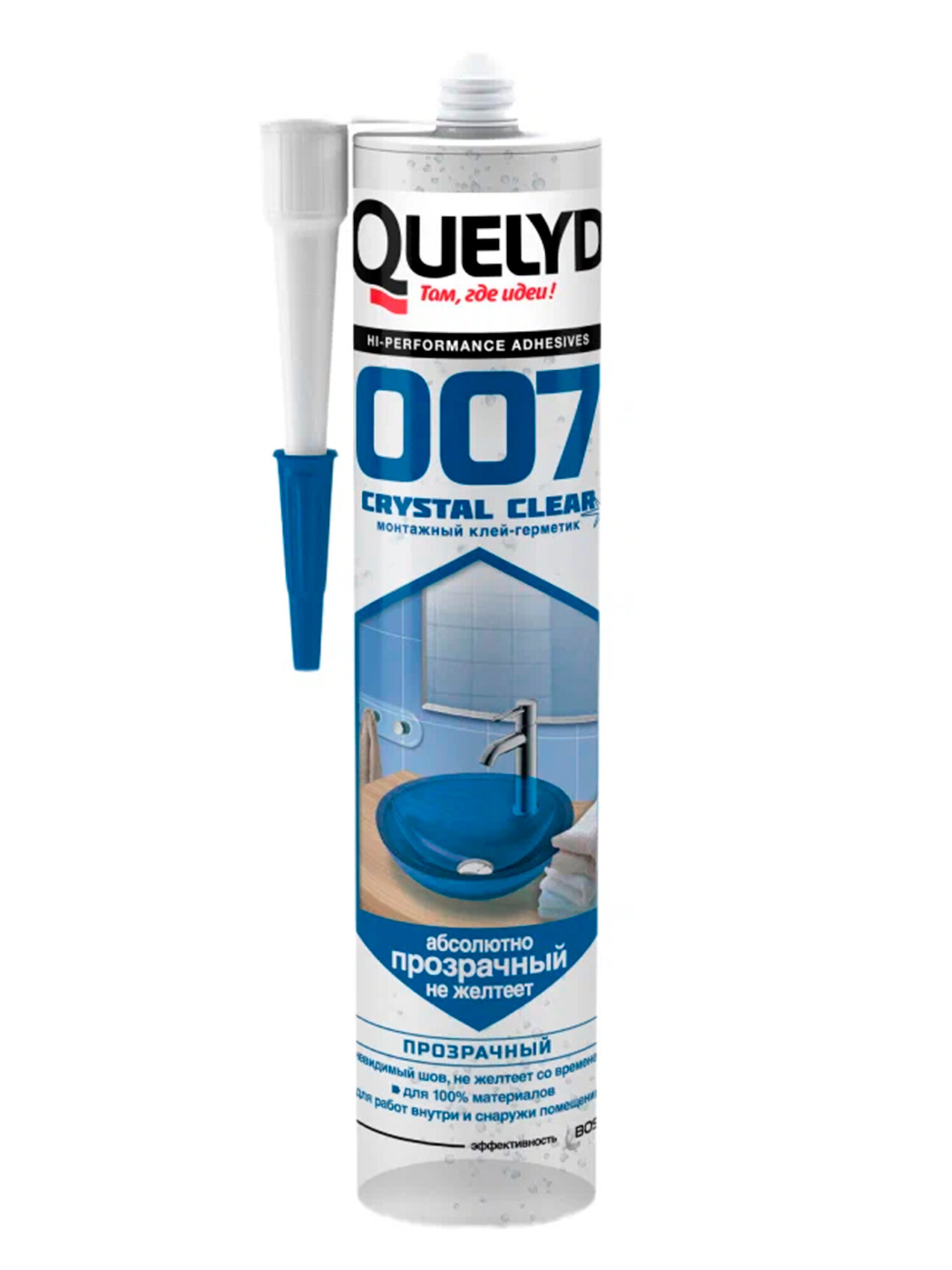 Клей-герметик QUELYD 007 Crystal Clear прозрачный 300 г арт. 202301103