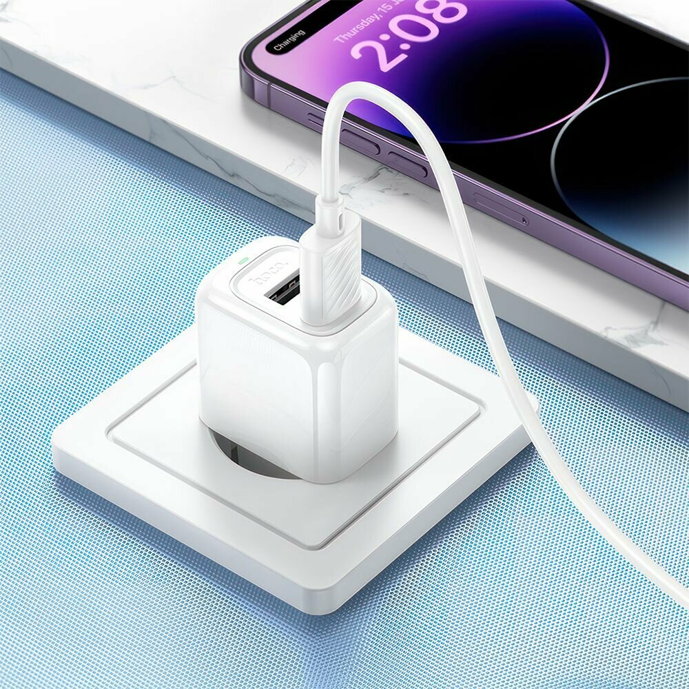 СЗУ HOCO CS51A Surplus 2xUSB (белый) — фото 1