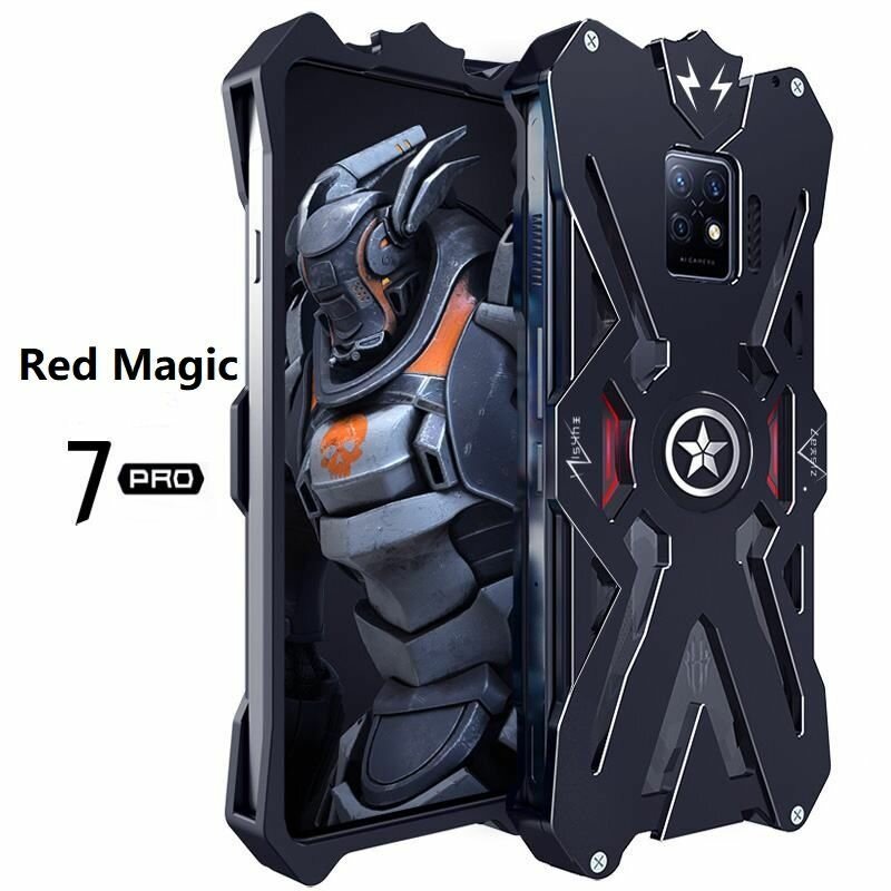 Чехол MyPads для ZTE Nubia Red Magic 7 Pro, ZIMON Powerful Metal Shockproof Case, Чёрный