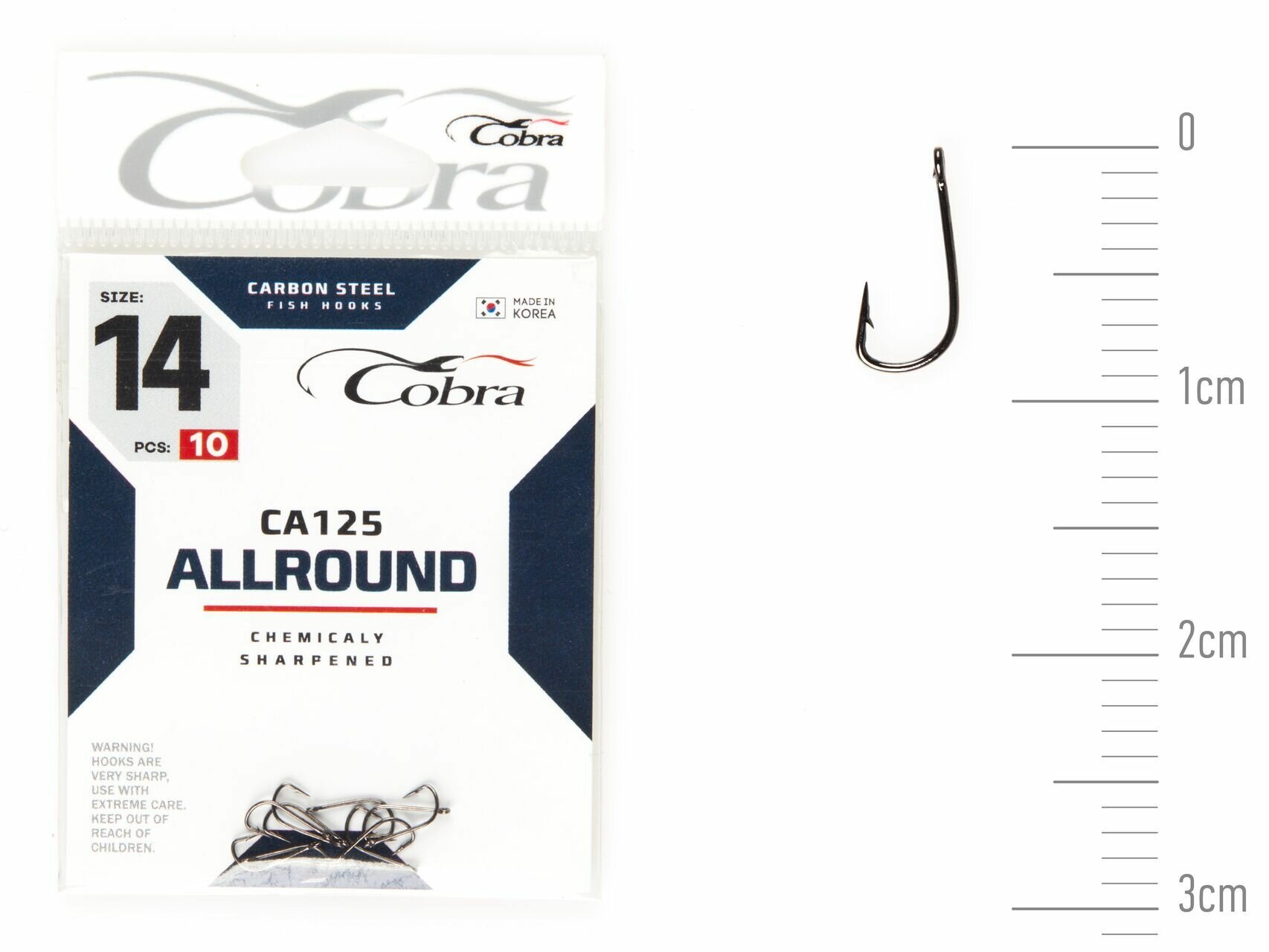 Крючки рыболовные Cobra Allround STRUGER CA125, размер 14, 10шт в упаковке / Крючки для рыбалки Кобра Оллраунд страгер