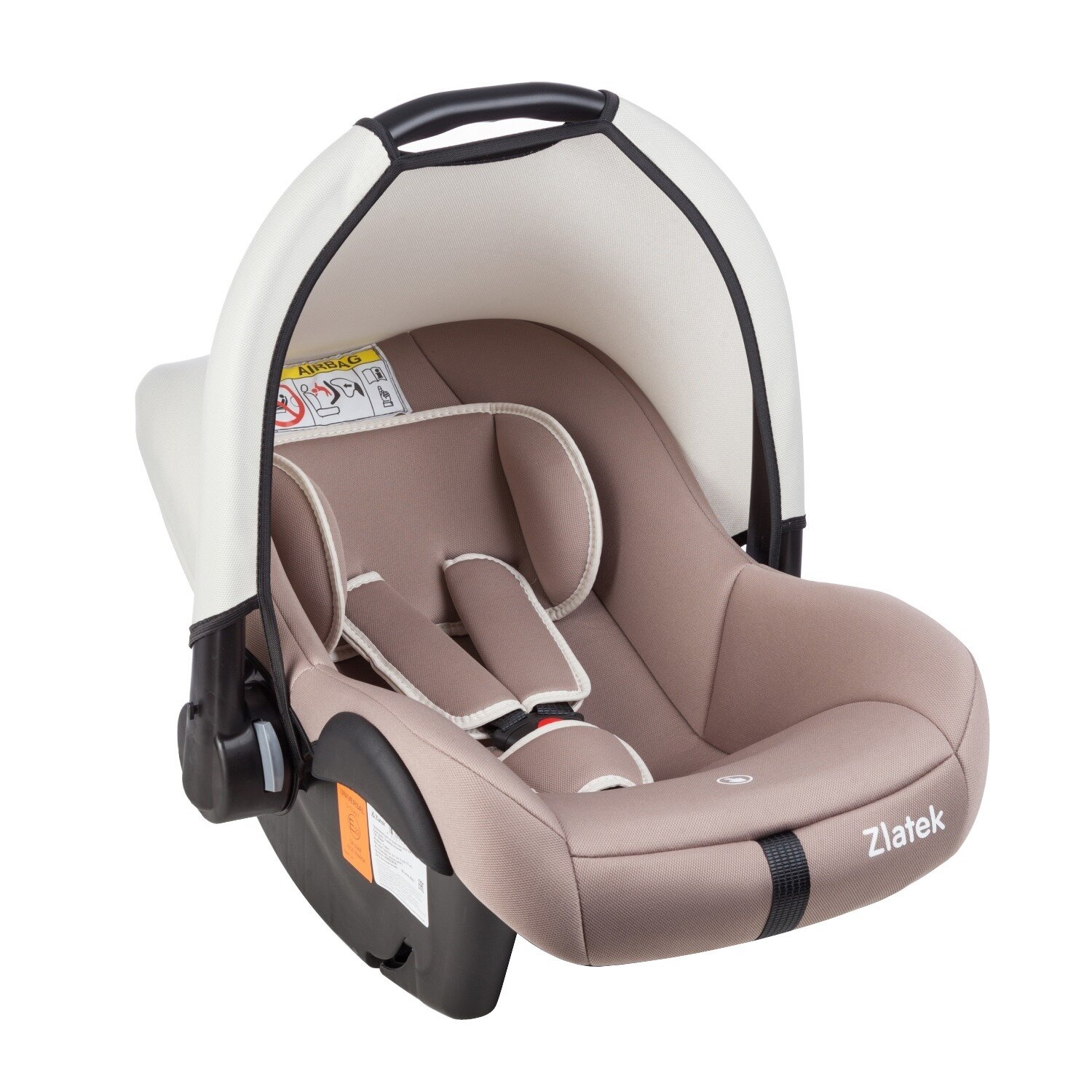 Автокресло "COLIBRI NEW" группа 0+, до 13кг, цвет мокаччино, с мягкой обивкой и защитным козырьком