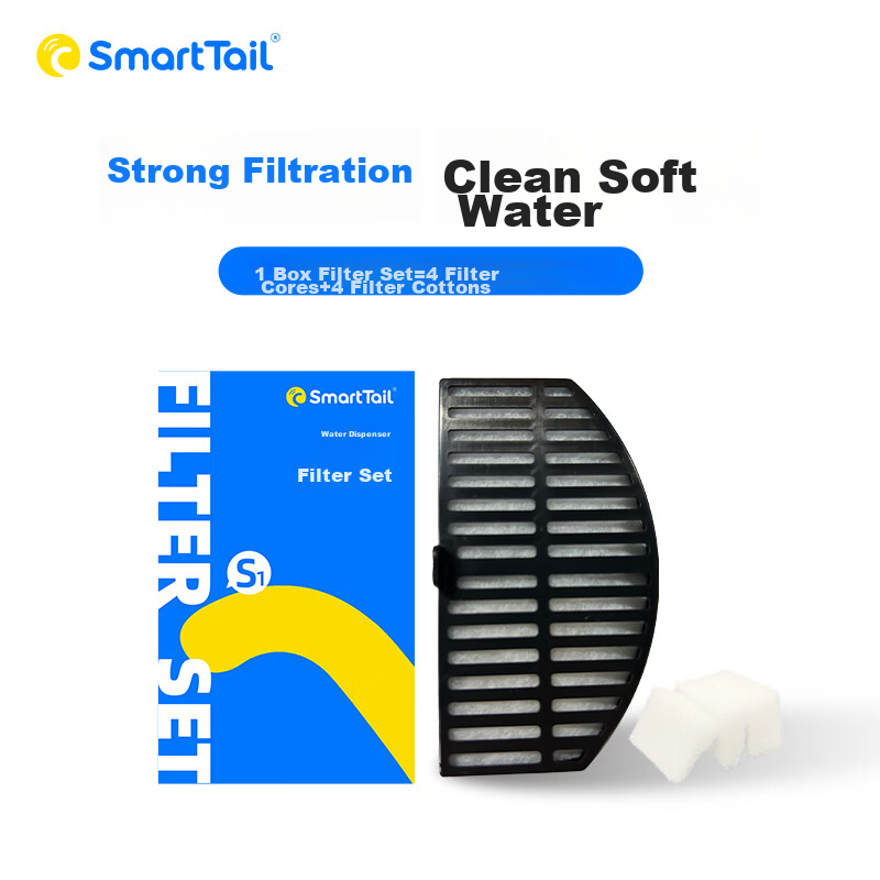 SMARTTAIL Pet Cat Smart Water Fountain Filter Cotton, Fine Filter Cartridge