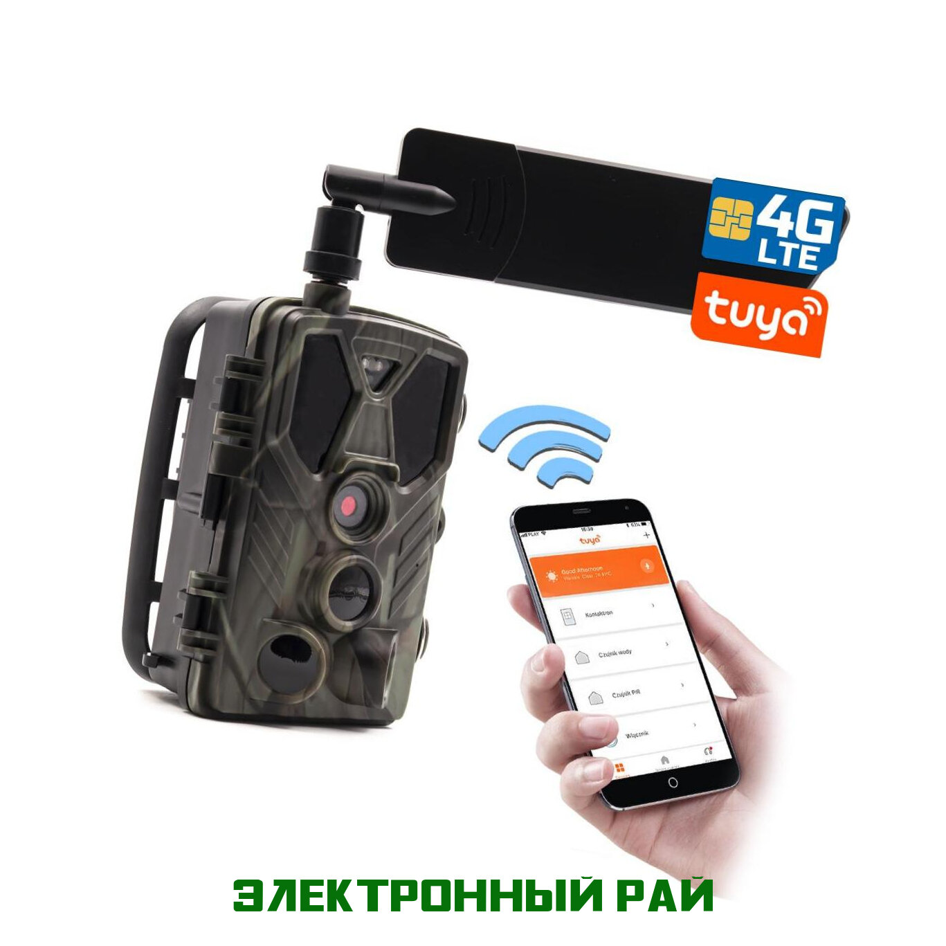 Фотоловушка TUYA/4К/4G(LTE) для охоты и охраны дачи Филин HC-812 Pro-TUYA (8хАА) с SIM картой с датчиком движения и невидимой ИК подсветкой. Видео 4К,