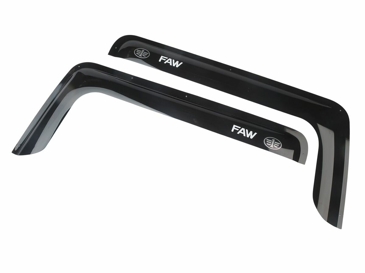 Дефлекторы окон FAW JН6 накладные (короткий угол) Черные