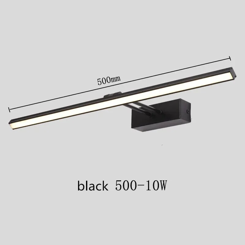 LED зеркало для ванной комнаты ONEYLTT Warm light 3000K, Черный, 10W Black 50cm