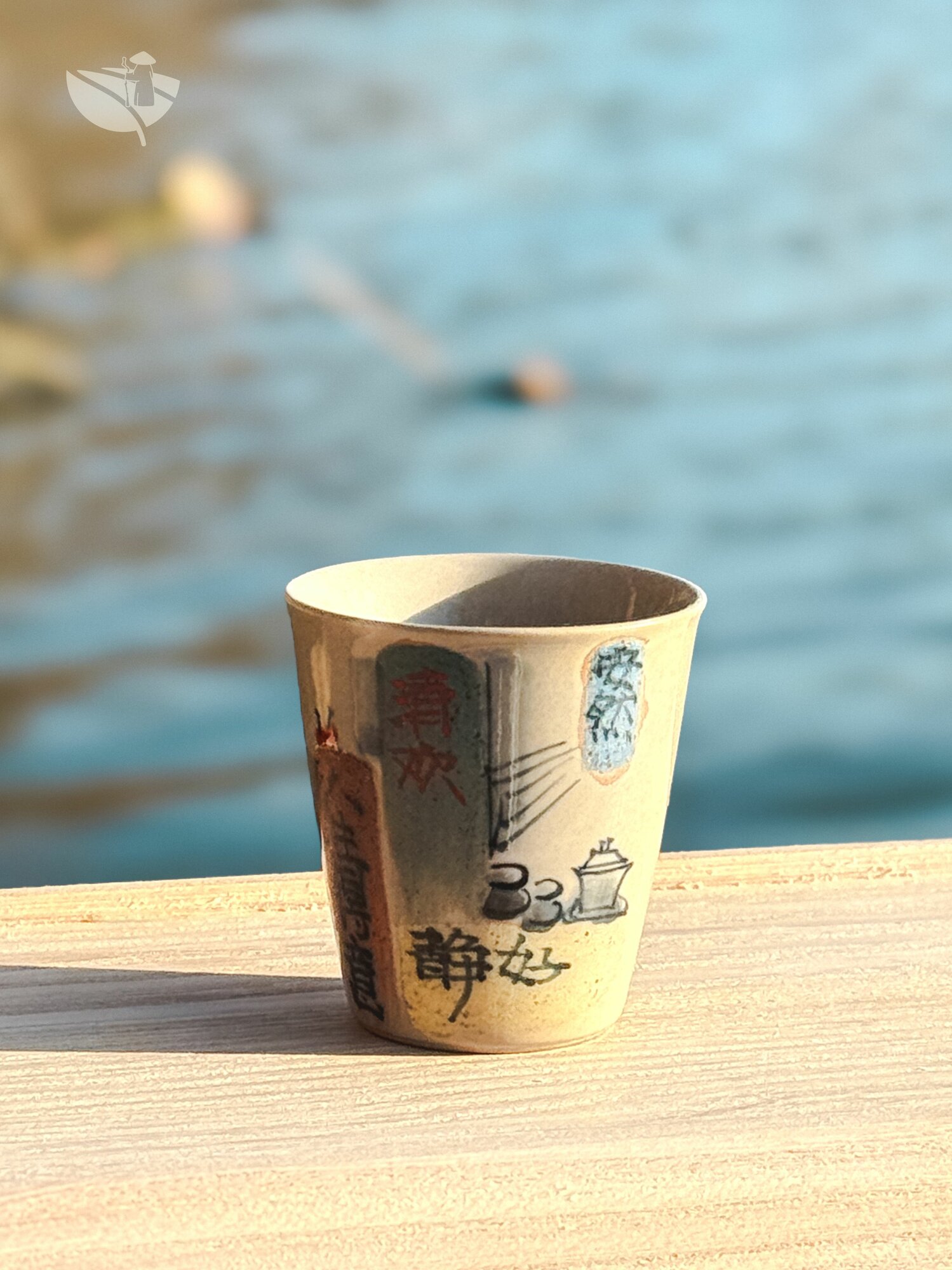 Пиала для чайной церемонии "Ци", керамическая, 40 мл, ручная роспись