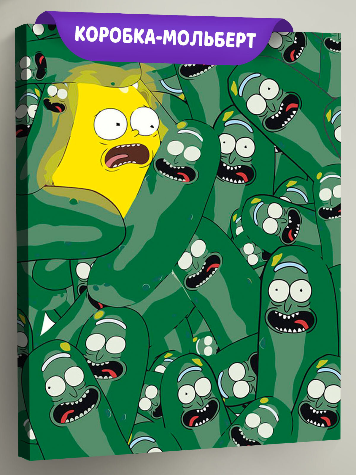 Картина по номерам на холсте с подрамником "Рик и Морти Rick and Morty: Огурчик Рик" Раскраска 40x50 см, Мультики