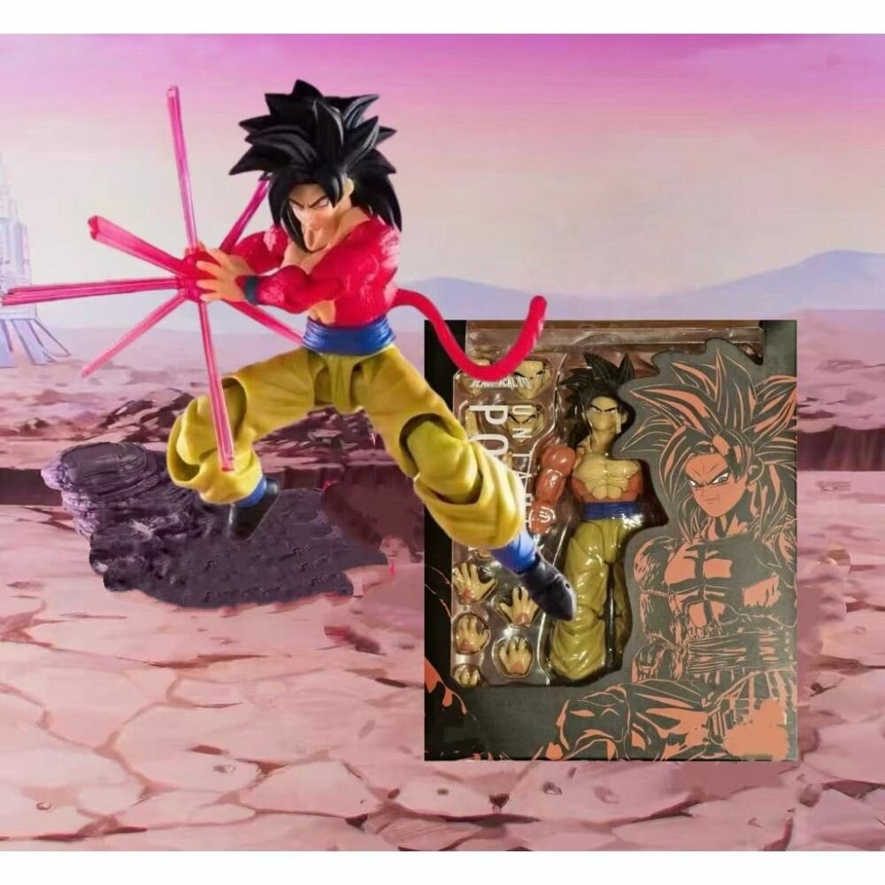 Коллекционная Фигурка Dragon Ball GT S.H.Figuarts 3.0 Сон Гоку Супер Сайян 4 Неукротимая Сила 15 См