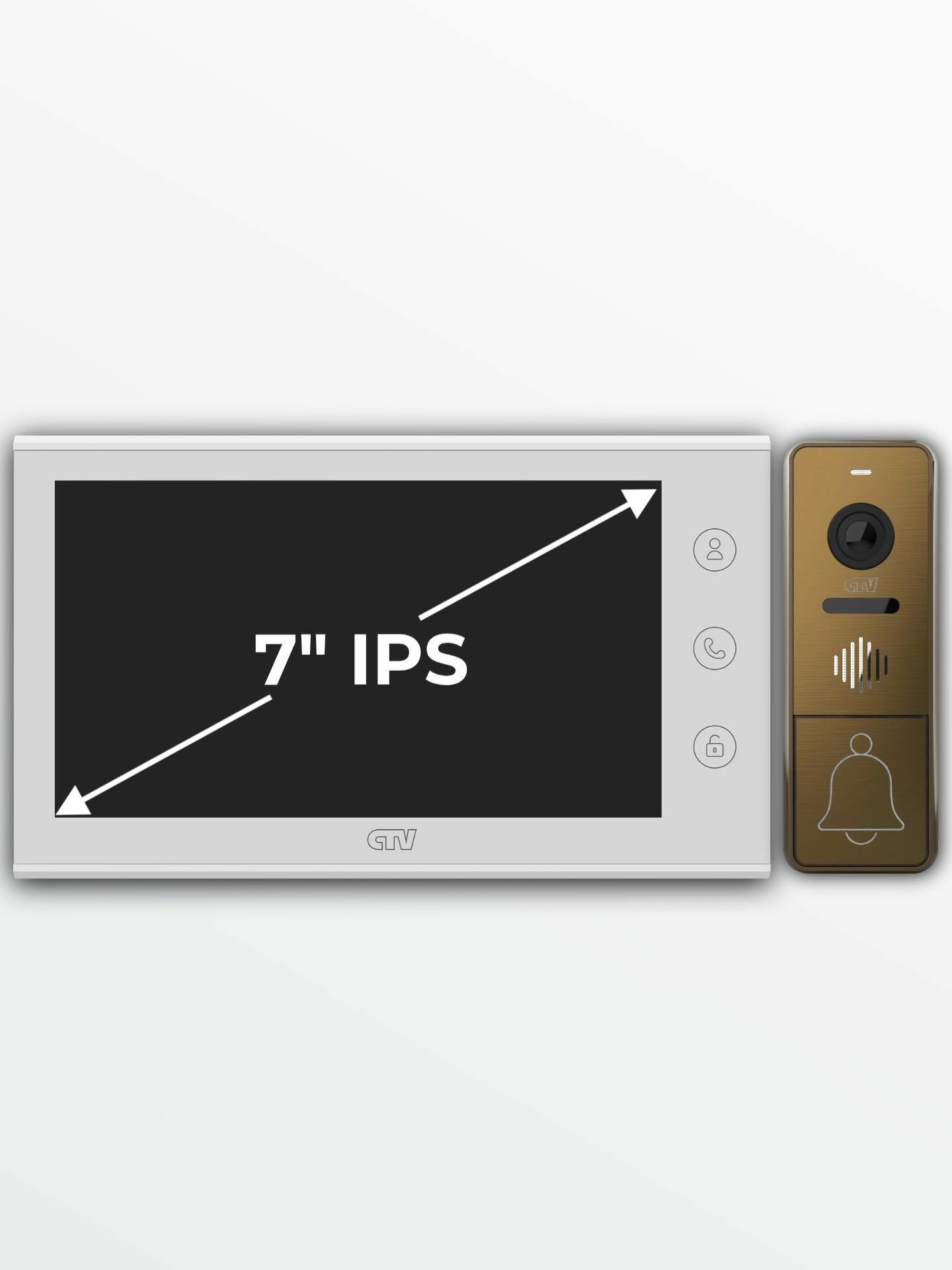 Комплект WiFi видеодомофон для квартиры: монитор 7" CTV-M5700 + вызывная панель CTV-D4005, для дома или офиса, управление со смартфона, детектор движения, подключение к подъездному домофону