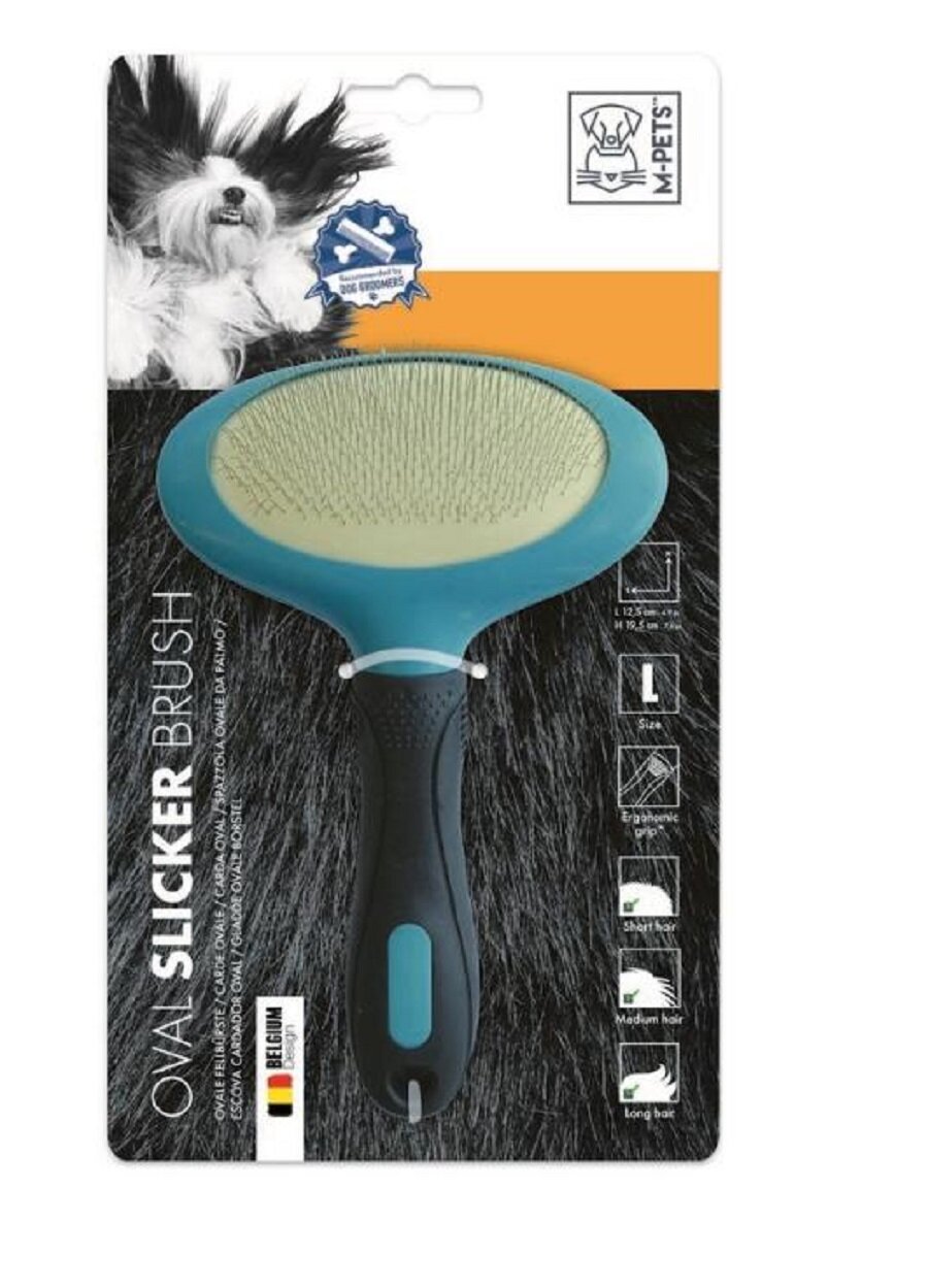 M-PETS Щетка-сликер пуходерка овальная L 12,5 x 19,5 см