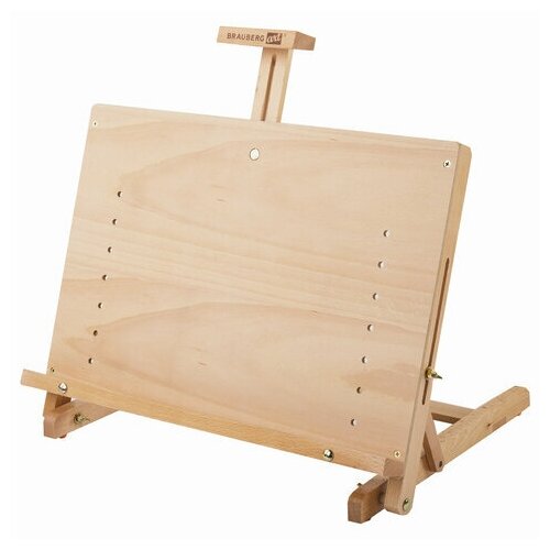 Мольберт настольный BRAUBERG ART CLASSIC, регулируемый верхний держатель, 50х37х39 см, бук, 191756