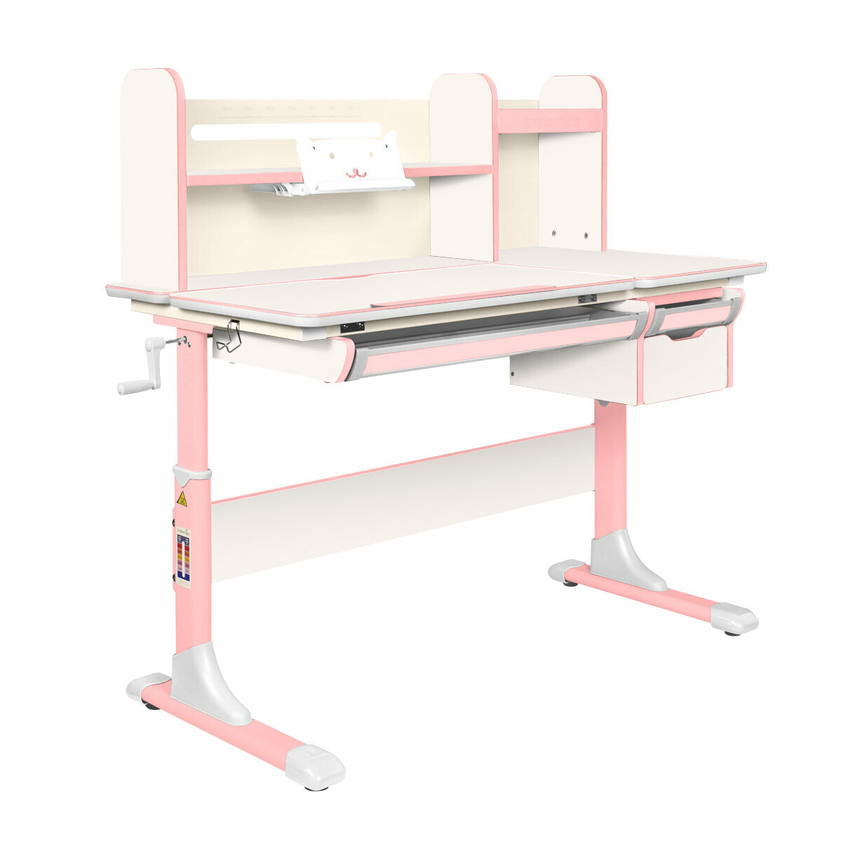 Растущая парта Anatomica Genius белый/розовый