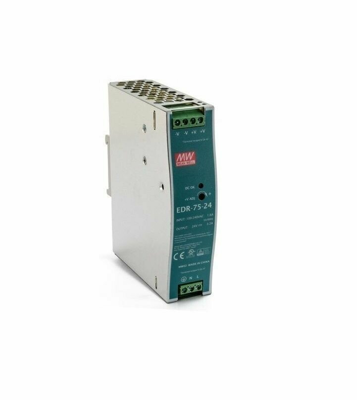 Блок питания БП MW EDR-75-24 75W 24V 3.2A на дин рейку