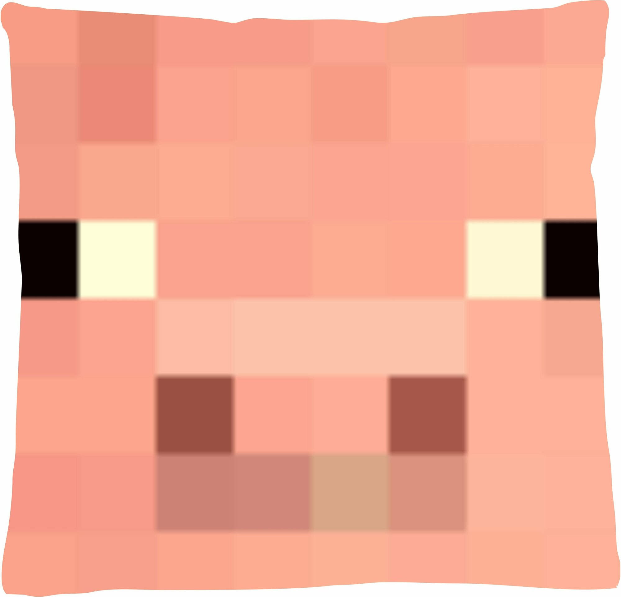 Подушка квадратная Голова Свиньи Майнкрафт