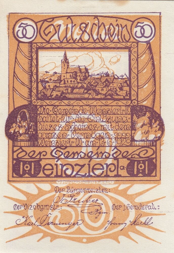 Австрия, Вайнцирль-на-Вальде 50 геллеров 1920 г. (№1)