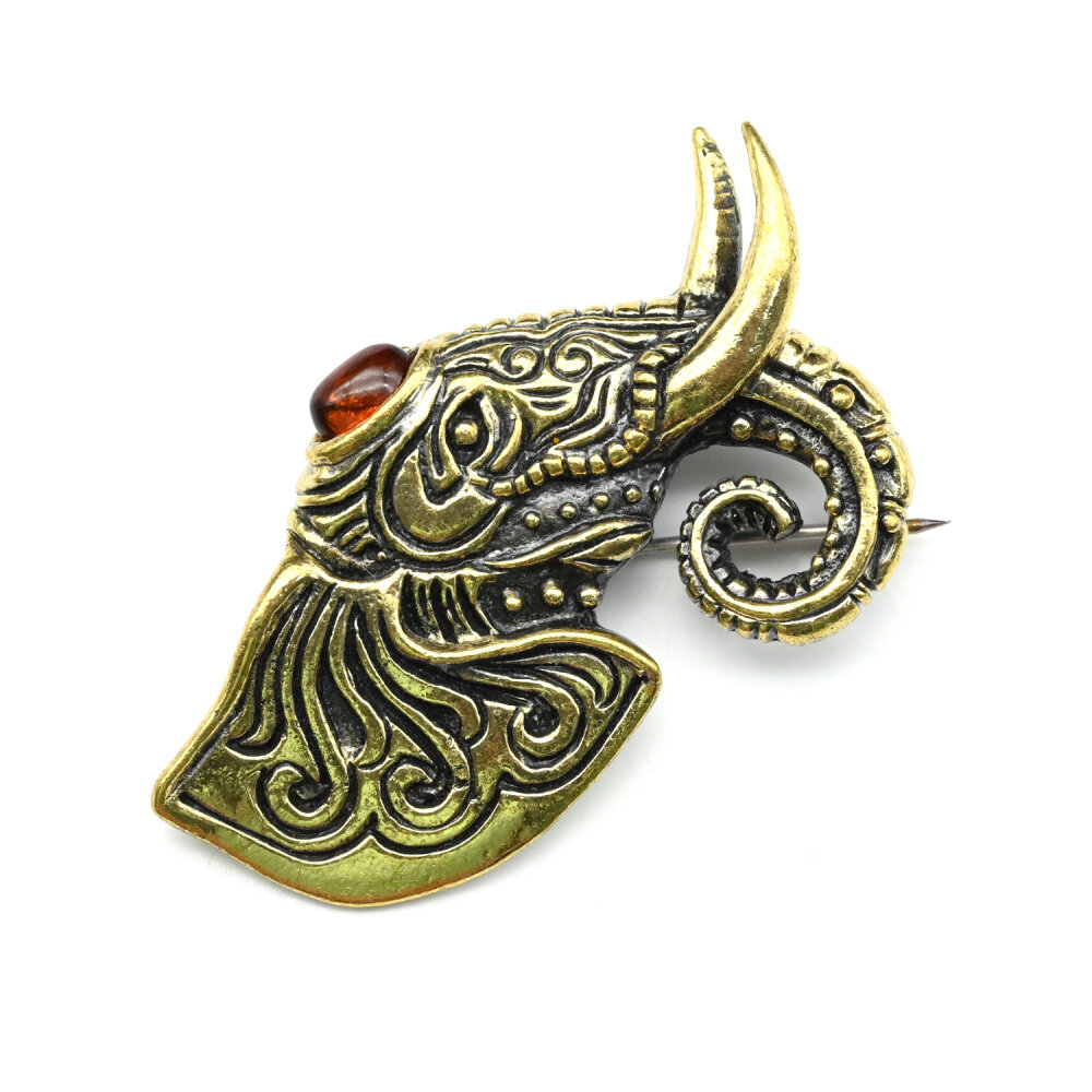 Брошь, янтарь