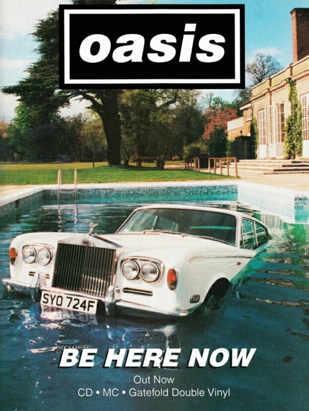 Плакат, постер Oasis-Be Here Now, Оазис на бумаге, размер 60х84см