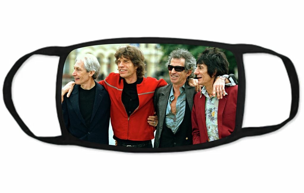 Маска защитная тканевая на лицо The Rolling Stones, Роллинг Стоунз №5, Детская - 18 на 10 см