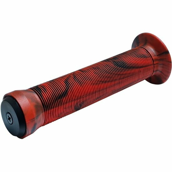 Грипсы Velo VLG-411, 147мм, Kraton, поверхность Anti Slip, с фланцами, с заглушками VLP-15-7, красные