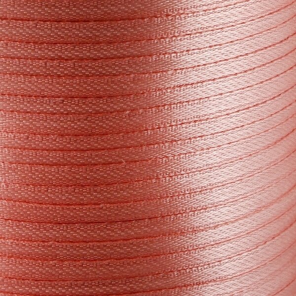 Лента атласная 66 м для вышивки / рукоделия / декора, цвет розовый фламинго, ширина 3 мм