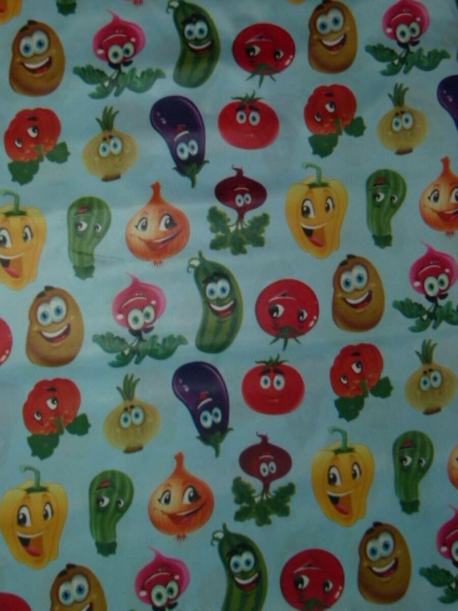 Плащевая ткань Веселые овощи