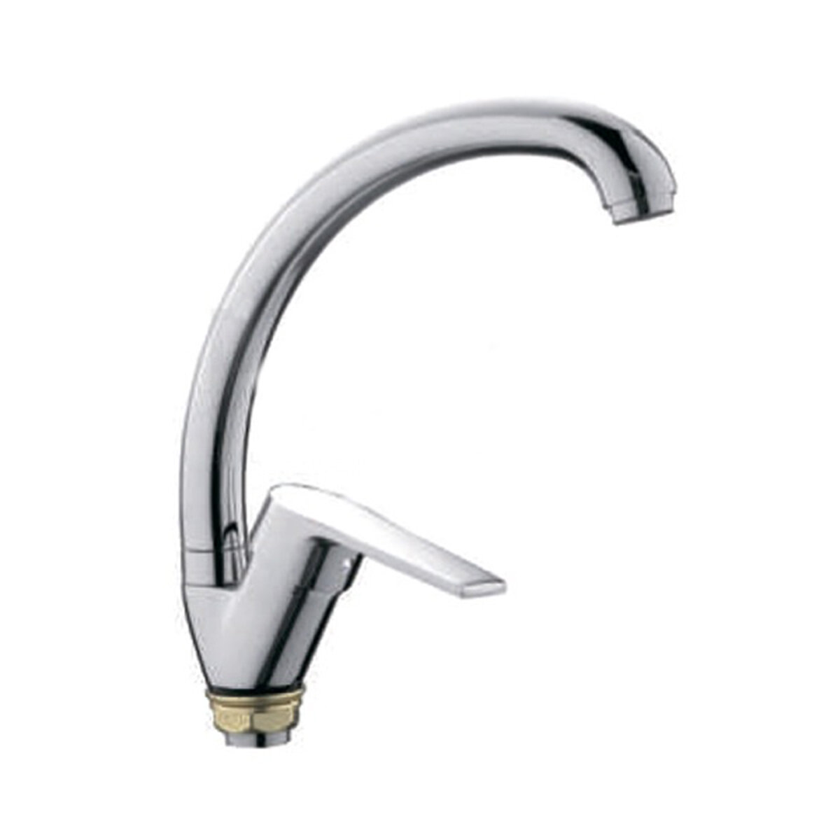 Смеситель кухонный Frud R41105, силуминовый, поворотный излив, аэратор, хром