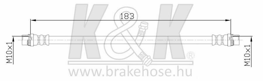 K&K FT1164 Шланг тормозной RENAULT Twingo (C06) 1.2 05.96-