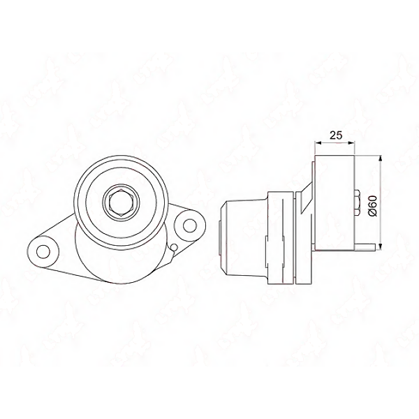 LYNXAUTO pt-3270 (534047410 / 55596 / 8200933753) натяжитель / приводной Lada (Лада) largus 1.6 12 Renault (Рено) logan I